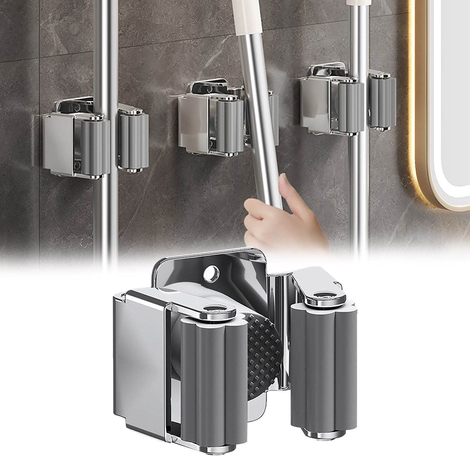 ZOURIH 1 Pack Broom Holder Wall Mount, Mop and Broom Holder Wall Mount ...