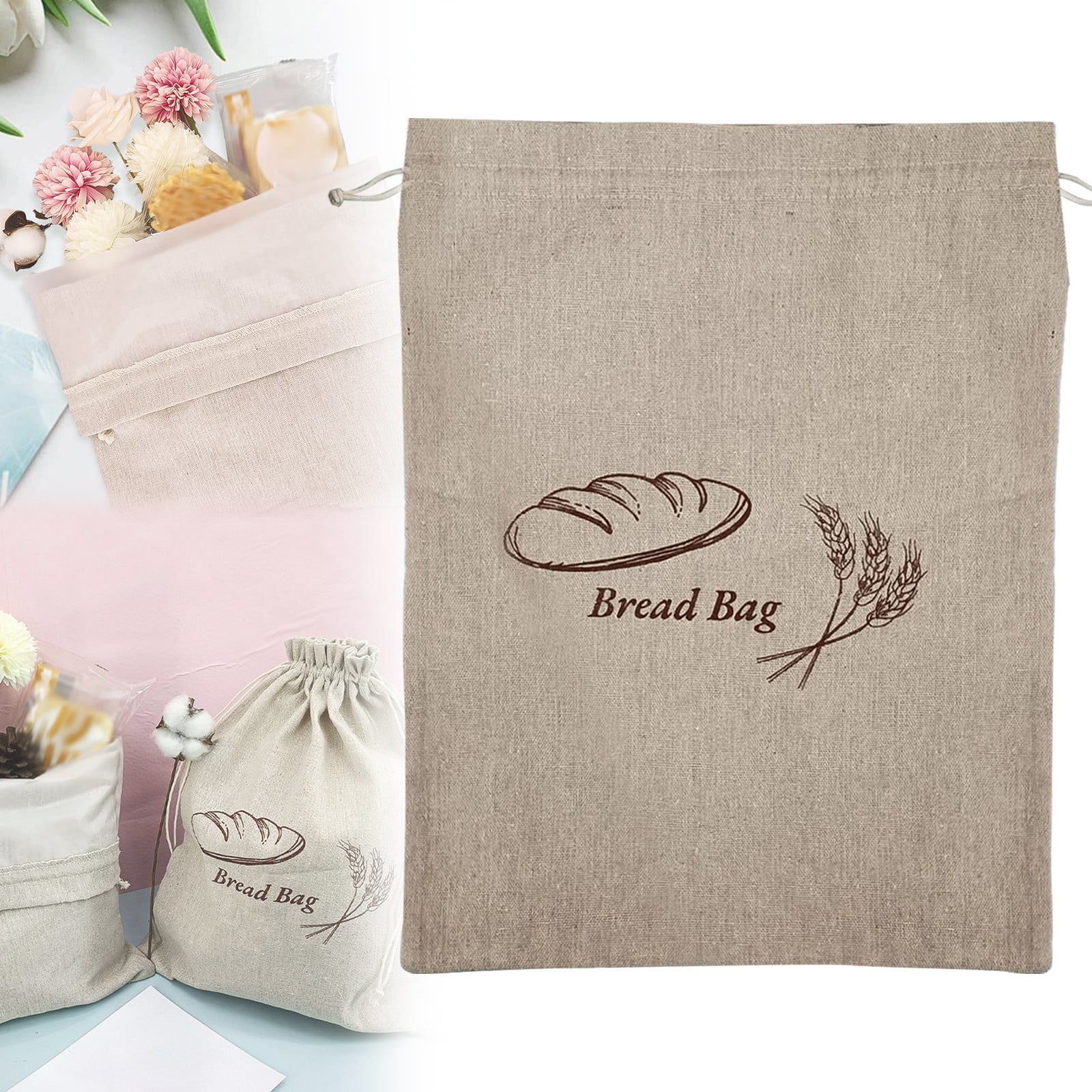 ZOURIH 1 Pack Linen Bread Bags for Homemade Breads,Linen Bread Bag,TPU ...