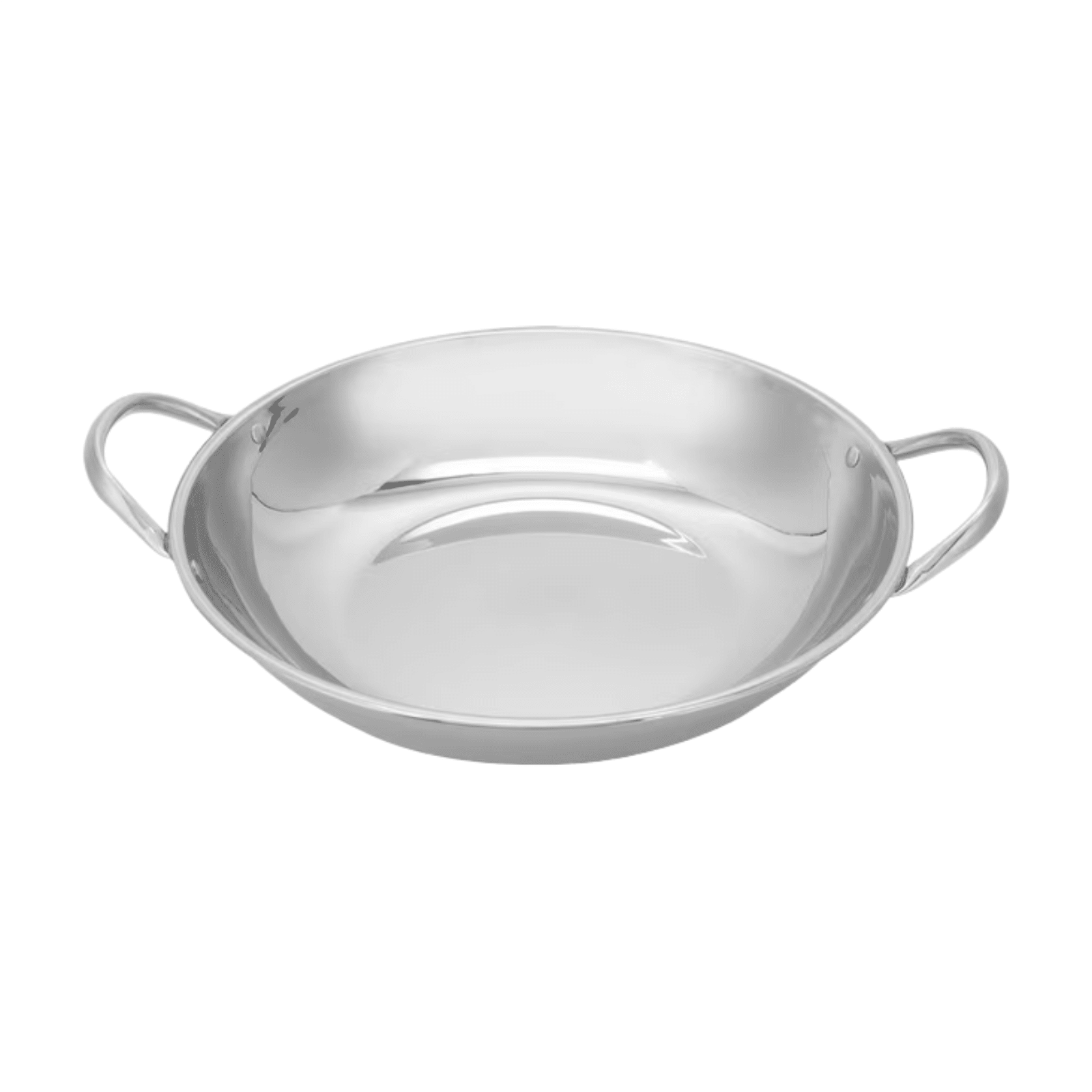 ZOURIH 1 Pack Stainless Steel Double Handle Wok, Heavy Duty Round ...