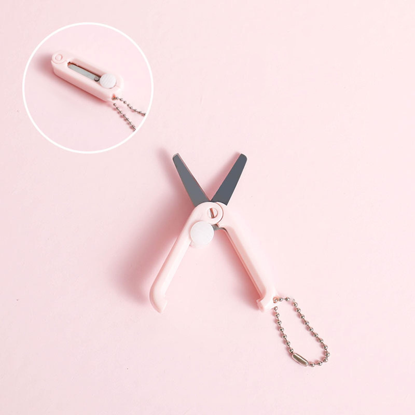 ZOURIH 1 Pcs Pink Keychain Scissors,Folding Scissors,Safe Portable ...