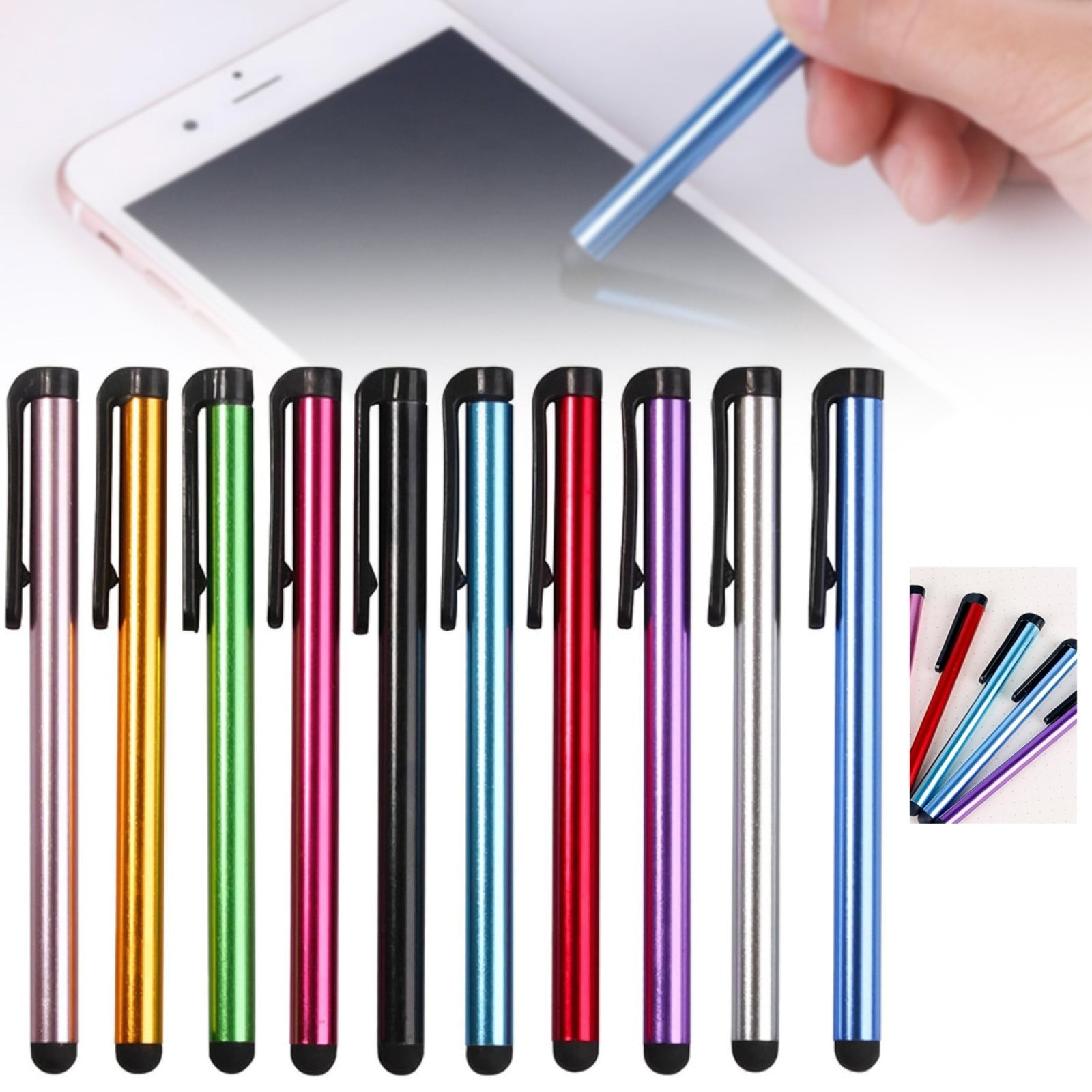 ZOURIH 10 Pack Stylus Pen, Lightweight 2.75 inch Metal Touch Screen ...