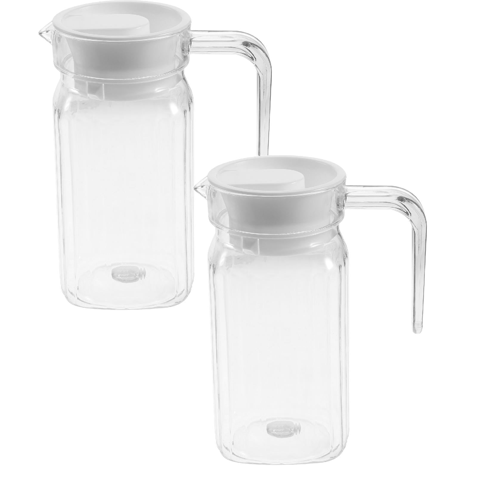 ZOURIH 2 PCS Acrylic Pitcher 600 ML, Unbreakable Clear Plastic Pitcher ...