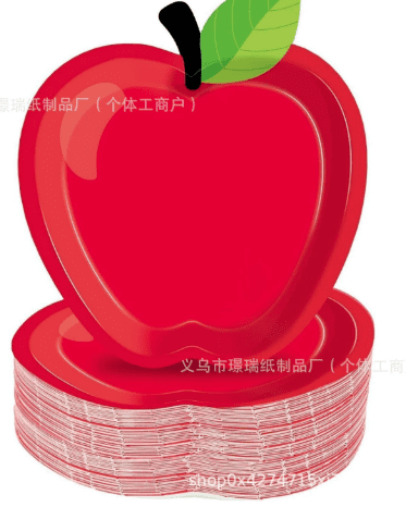 ZOURIH 24 Pcs Christmas Party Supplies - Red Apple Paper Plates ...