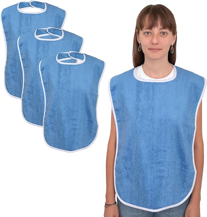 ZOURIH 3 Pack Premium Adult Bibs for Women & Men, Eating Cloth for ...