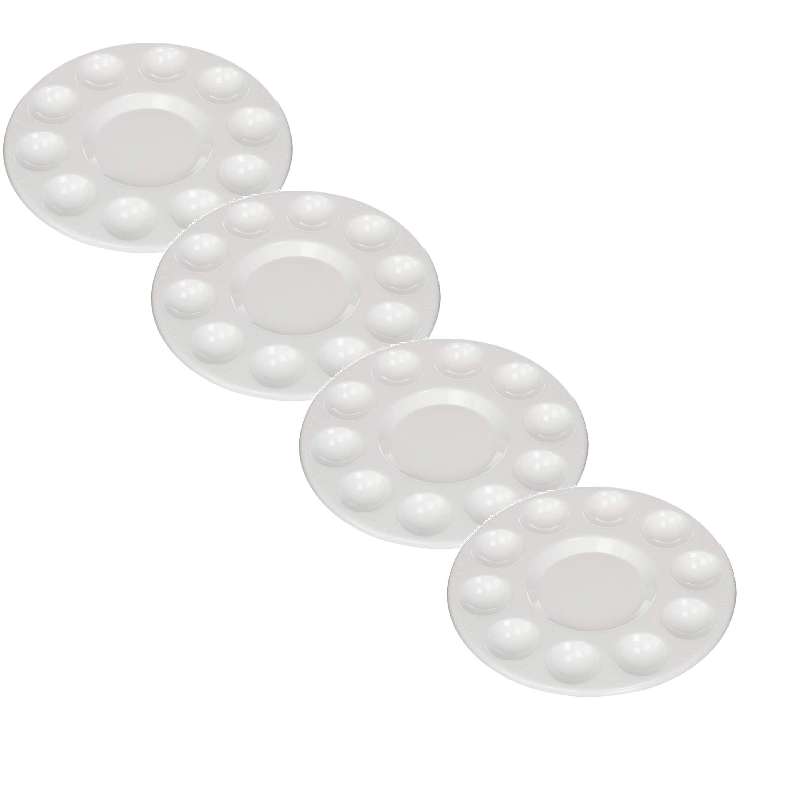 ZOURIH 4-Pack White Paint Trays, 6.7” Round Plastic Paint Pallets with ...