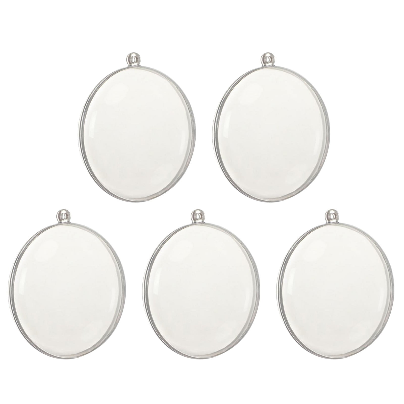 ZOURIH 5Pcs Oblate Shape Clear Plastic Ornament 3.5 Inch Christmas ...