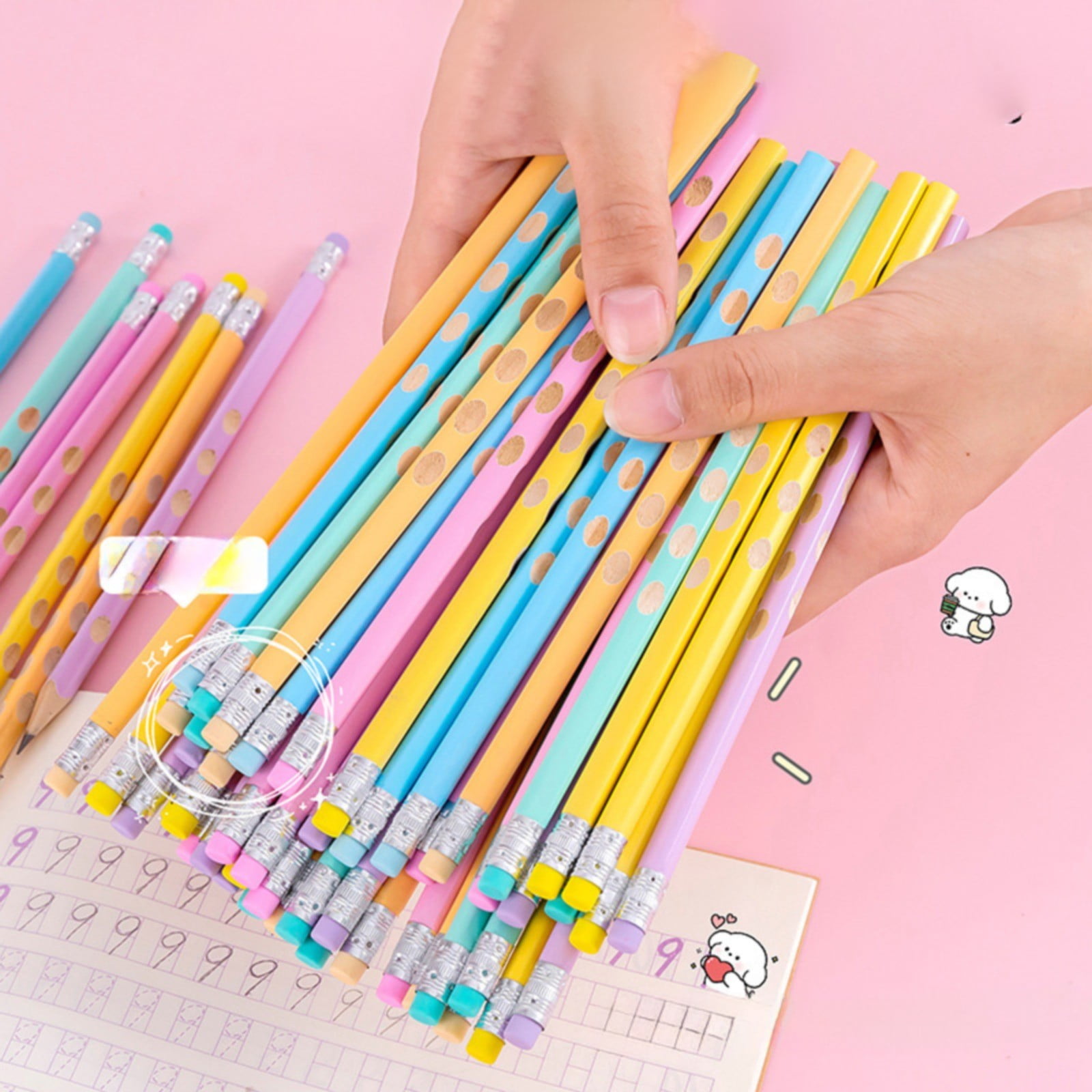 ZOURIH 60 Pcs Solid Color Wood Pencils Bulk,Smooth Writing Pencils with ...