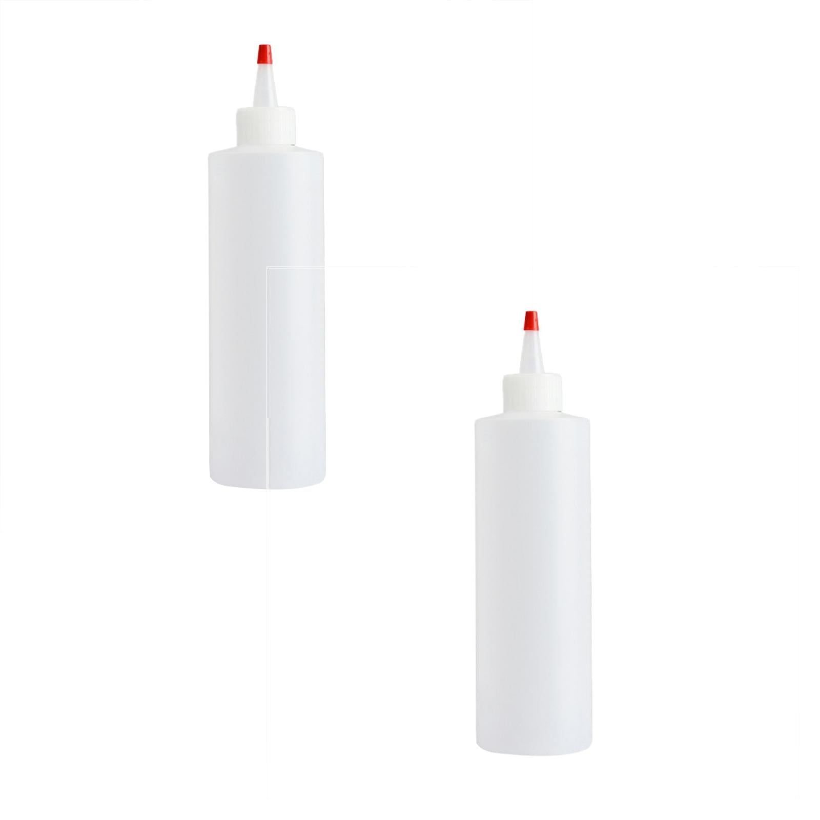 ZOURIH Empty Squeeze Bottles 16 oz, 2 PACK Squirt Containers with Red ...