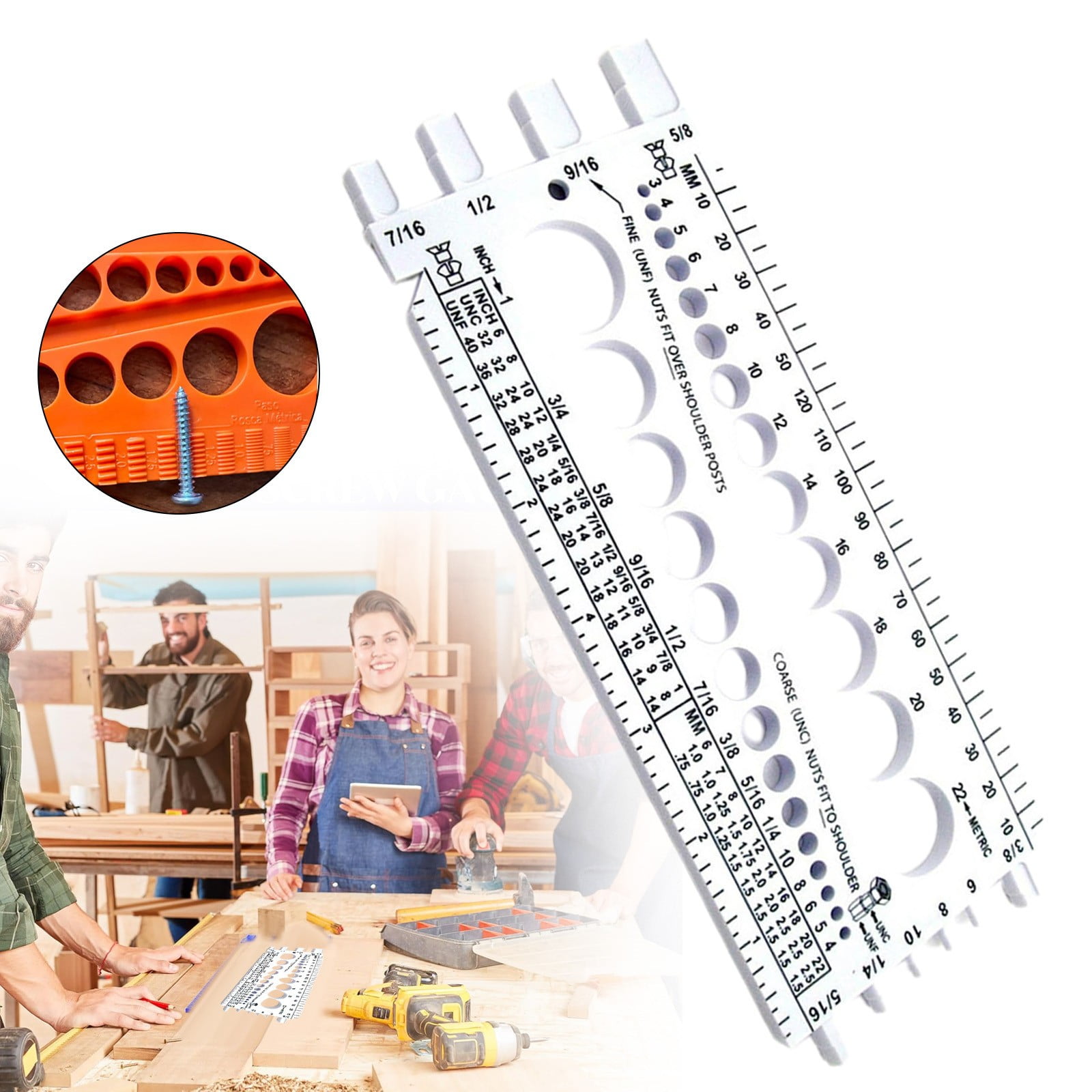 ZOURIH Screw Nut Bolt Drill Bit Thread Pitch Thread Gauge Standard ...