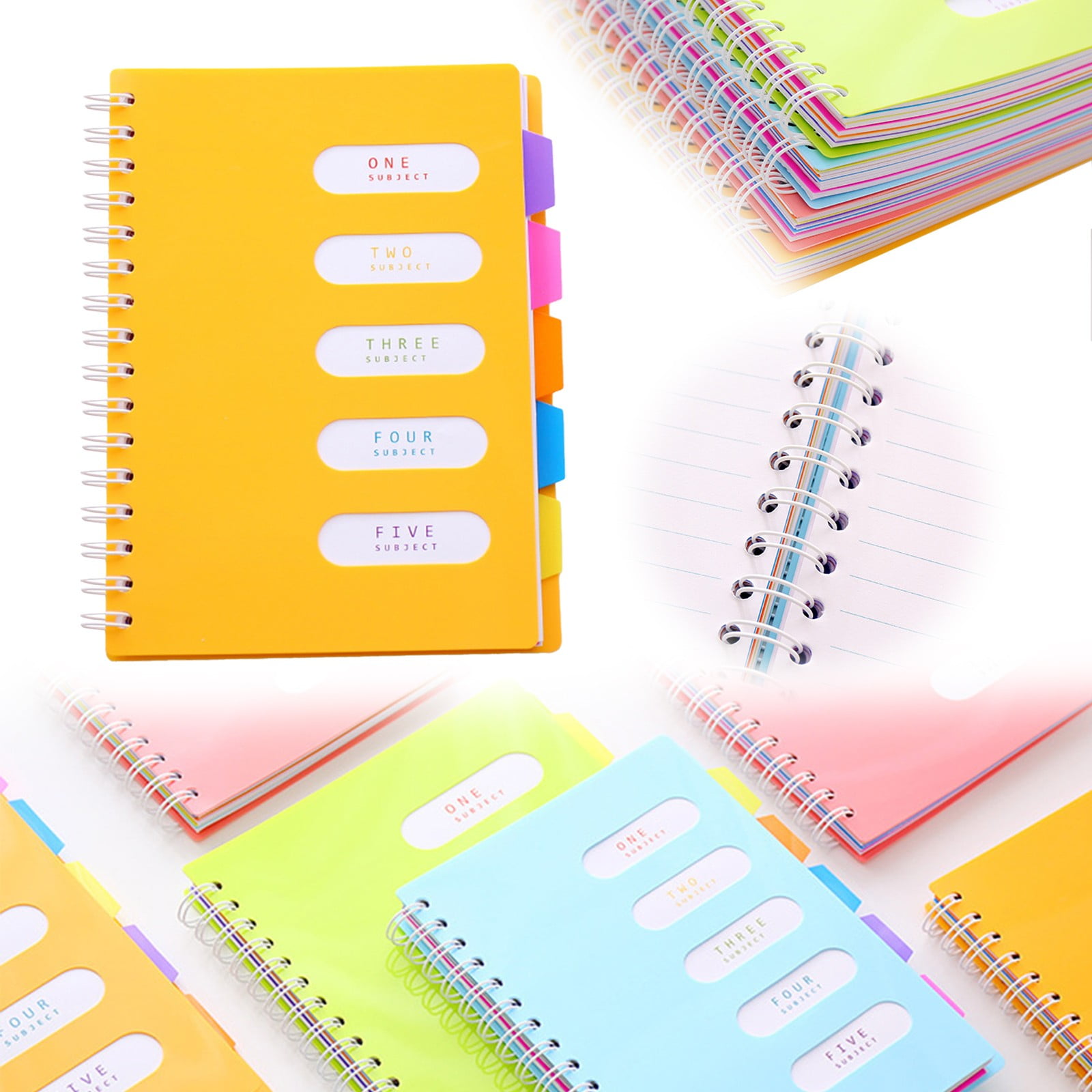 ZOURIH office&Craft&Stationery 5 Subject Notebook Large Notebook with ...