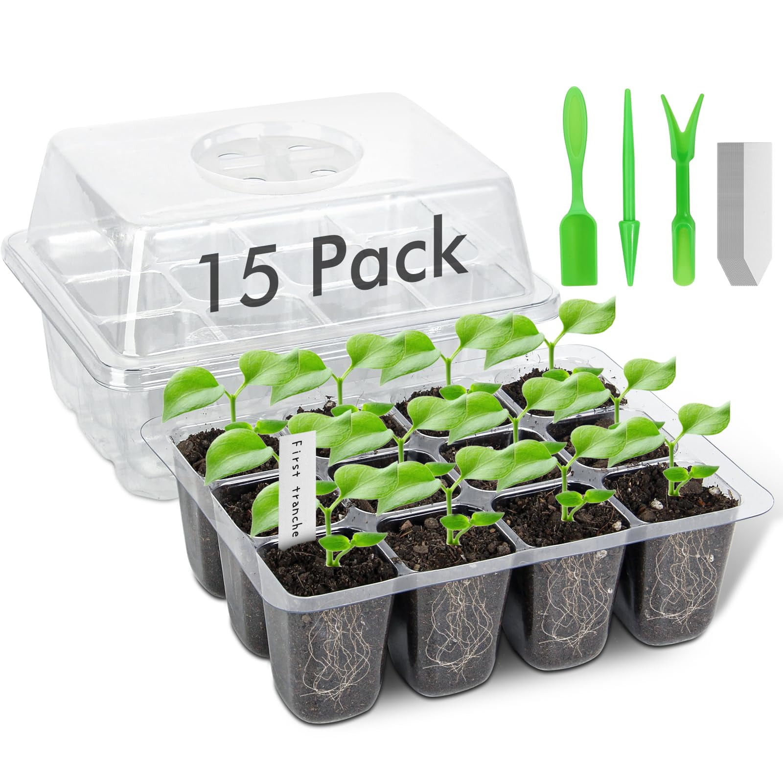 ZOUTOG Seed Starter TWE5 Tray, 15 Pack 180-Cell Reusable Plant ...