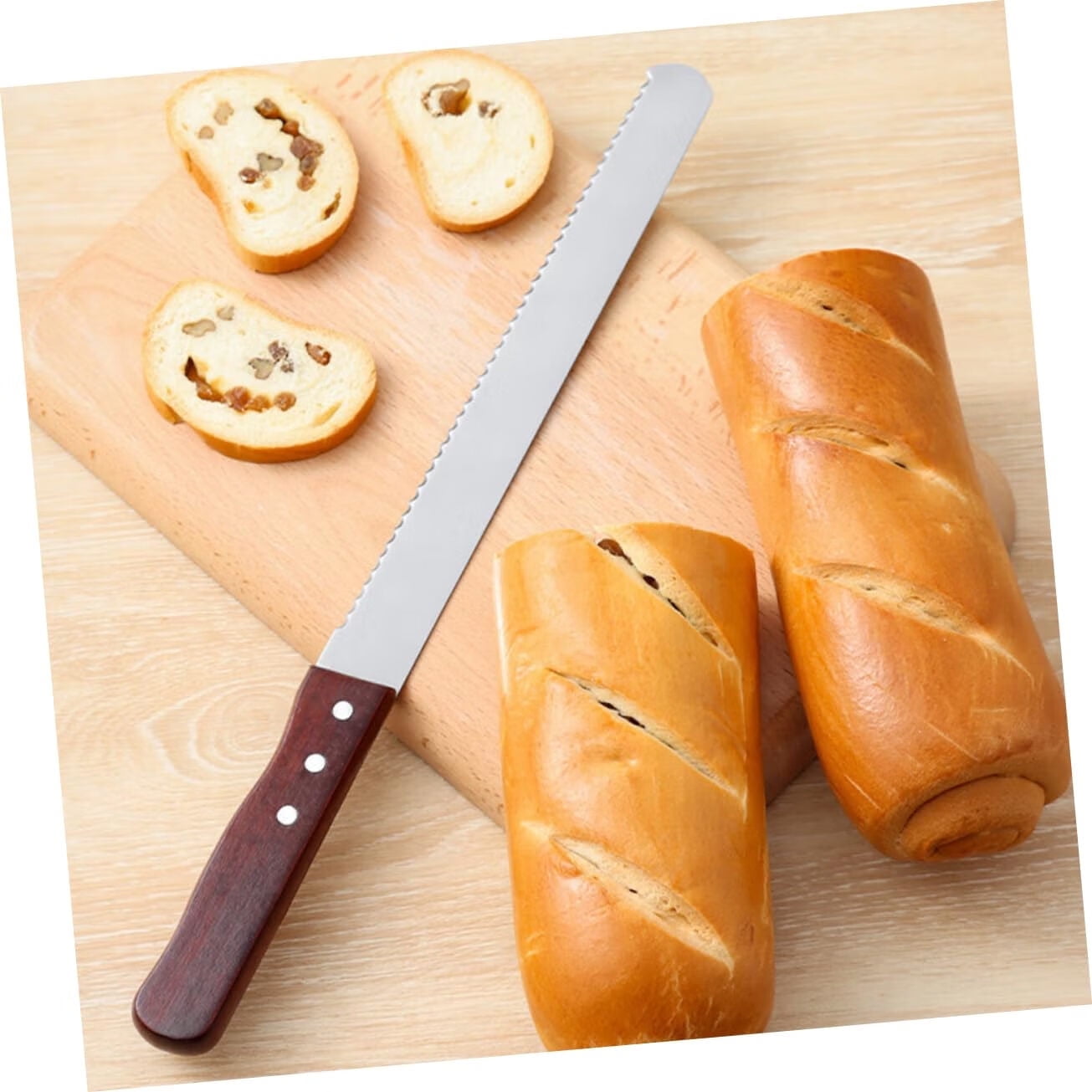 ZOUYUE 10-Inch Serrated Bread Knife with Sharp Stainless Steel Blade ...