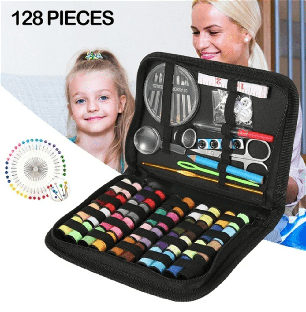 ZOUYUE 128PCS Sewing Kit with Case Portable Sewing Supplies for Home ...