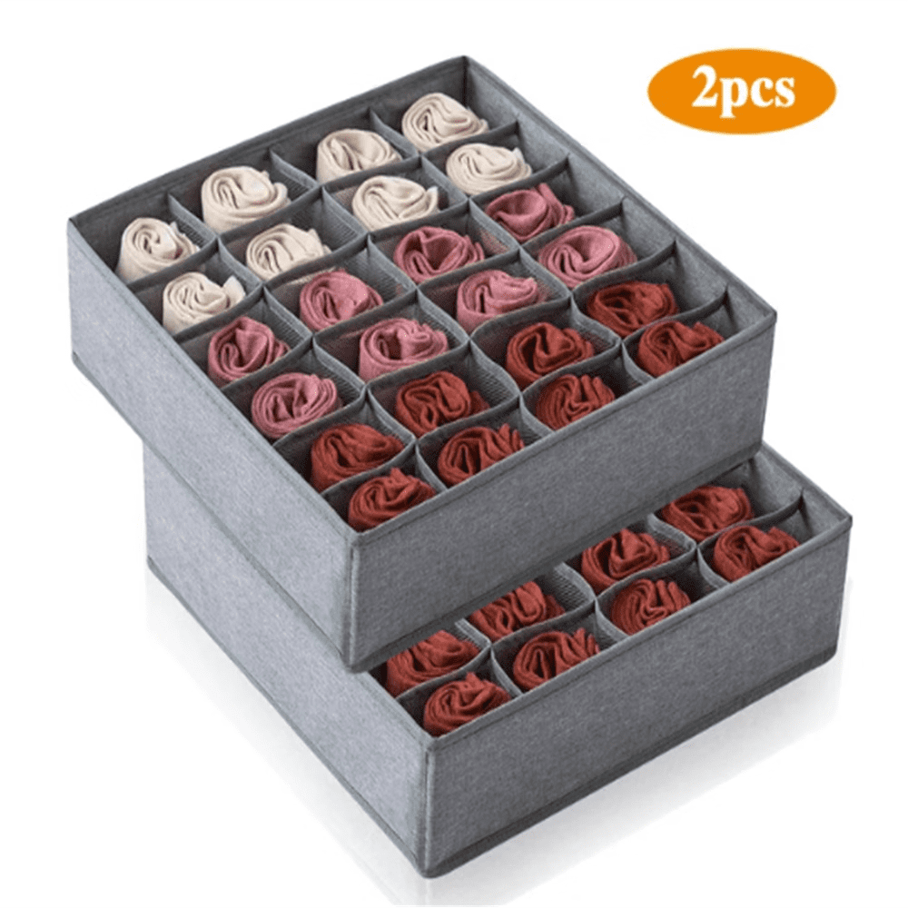 ZOUYUE 2 Pack Sock Organizer Underwear Organizer, 40 Cell Sock Drawer ...