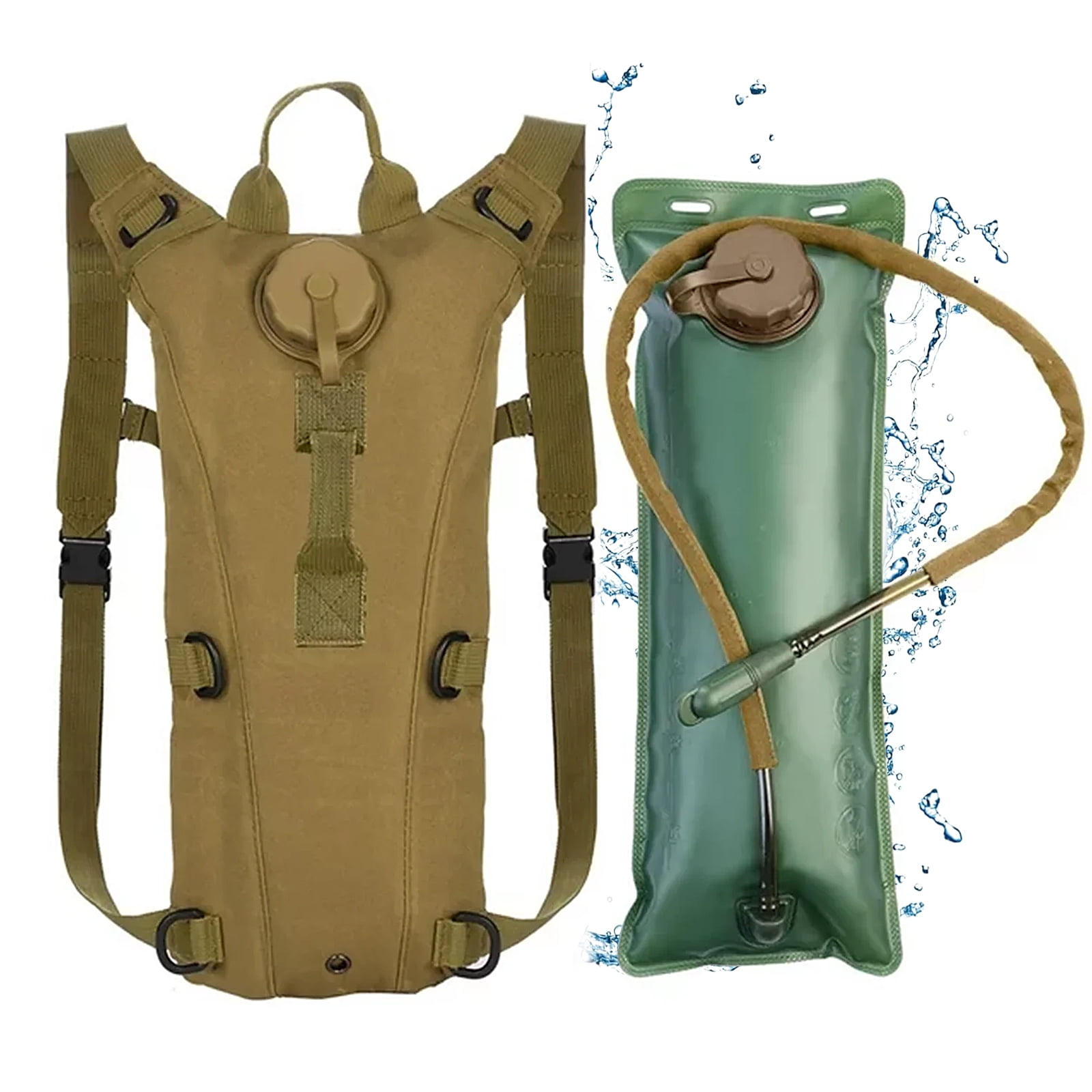 ZOUYUE 3L Water Bladder Bag Tactical Military Hiking Camping Hydration ...