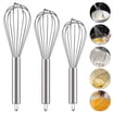 ReaNea Gold Whisk Set of 3 Stainless Steel 8" 10" 12" Beater Wire ...