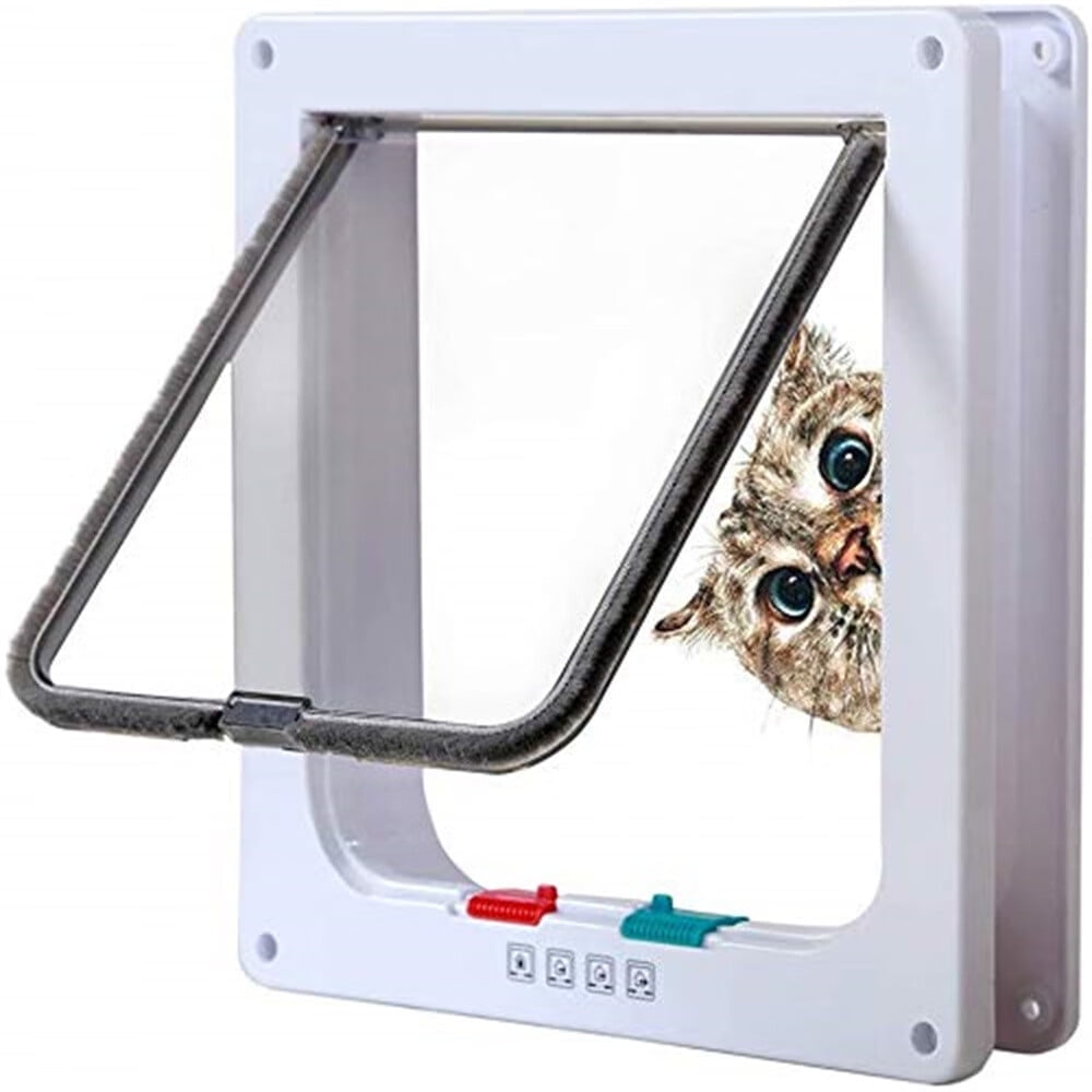 ZOUYUE 4 Way Lock Cat Door for Exterior Doors,Pet Door Flap for Window ...