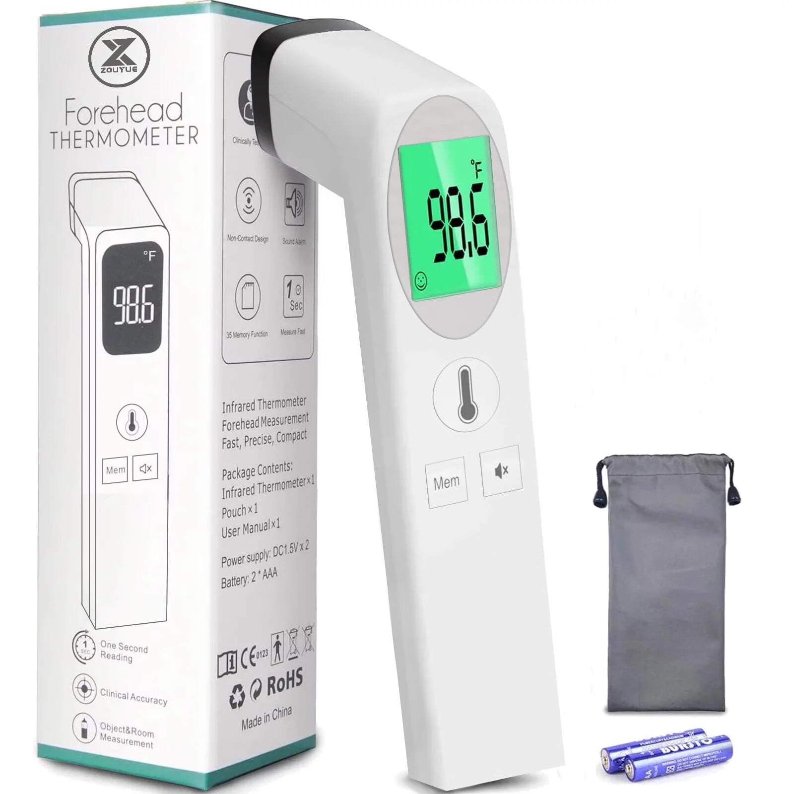ZOUYUE Digital Thermometer for Adults and Kids, Accurate No-Touch ...
