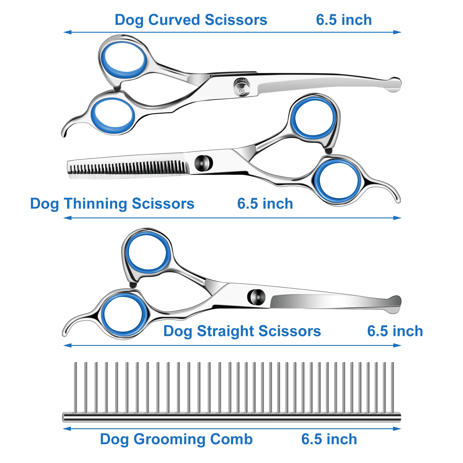ZOUYUE Dog Grooming Scissors with Safety Round Tips, Heavy Duty ...