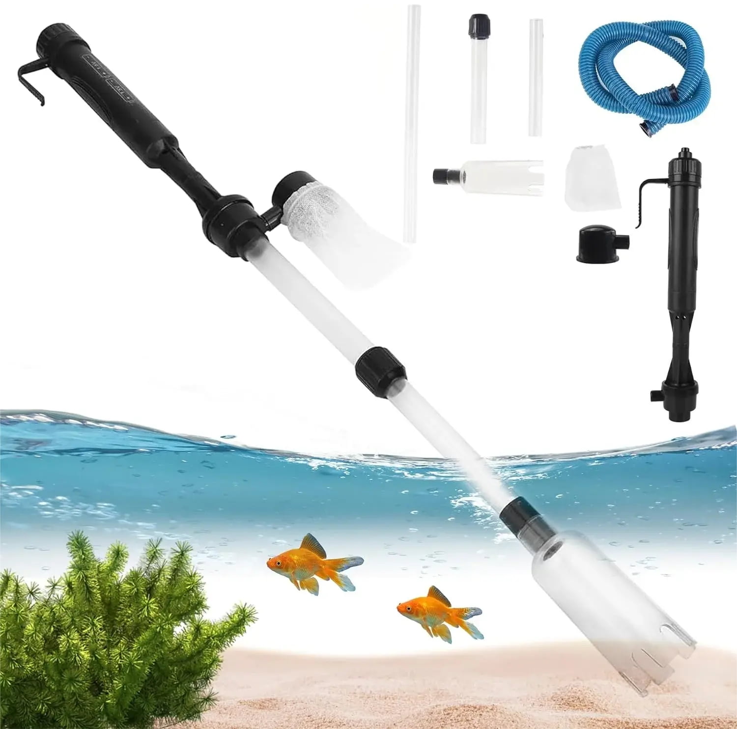 ZOUYUE Electric Aquarium Gravel Cleaner Fish Tank Vacuum Gravel Cleaner ...