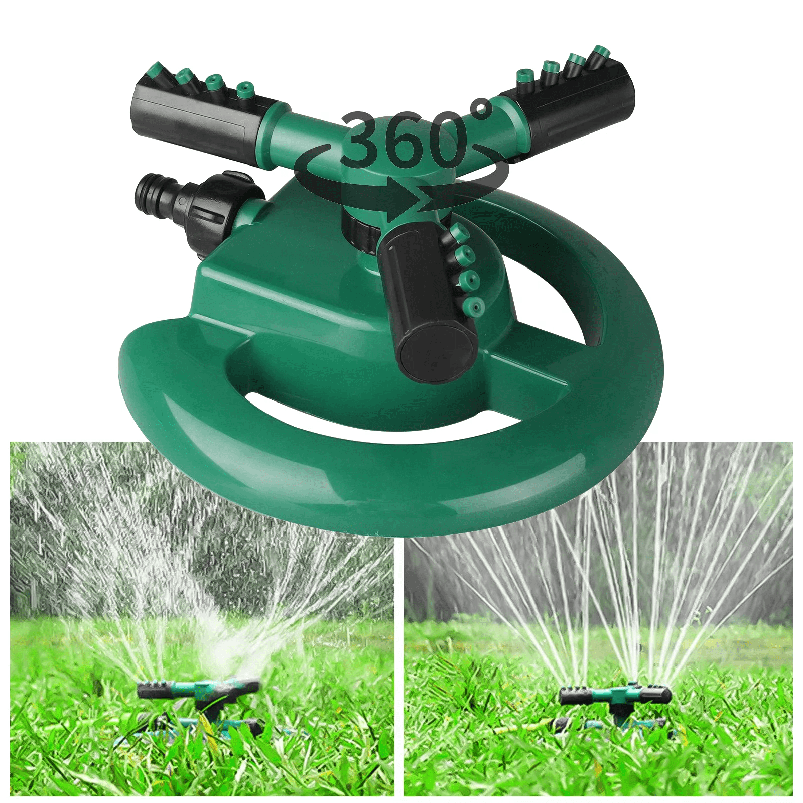 ZOUYUE Garden Sprinkler, 360 Degree Rotating Lawn Sprinkler Large Area ...
