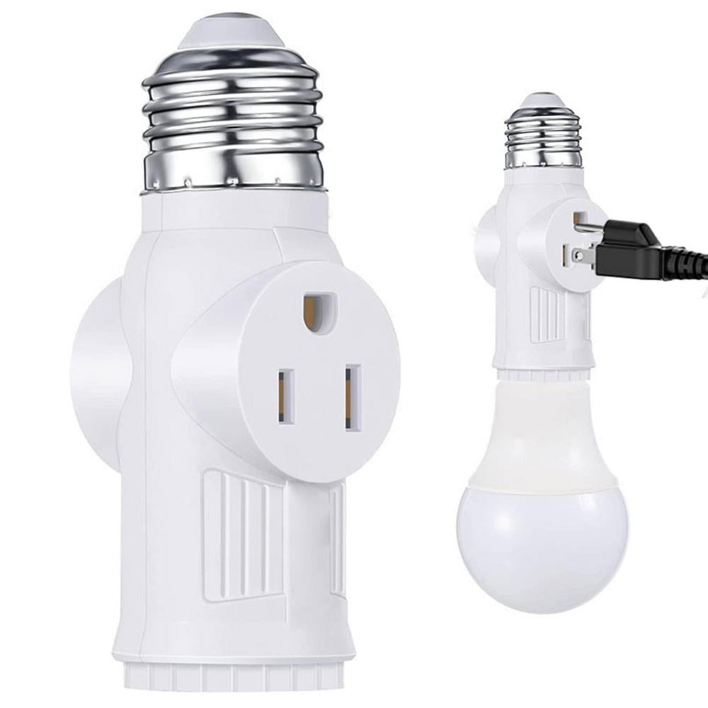 3 Prong Light Bulb Adapter E26 E27 Outdoor Power Plug for Garage Porch CCTV 3 PCS Walmart
