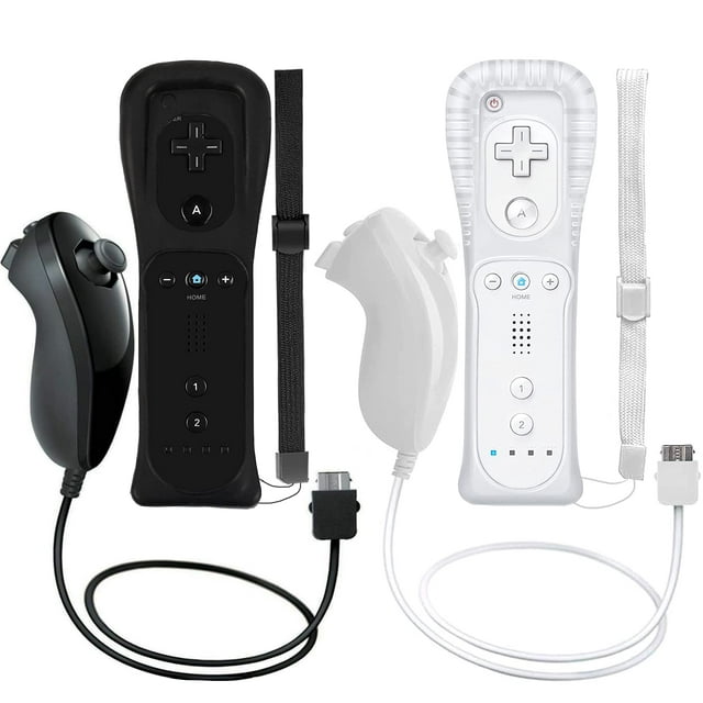 ZOUYUE Motion Plus Wii Controllers 2Packs with Nunchucks, Wii Remote ...