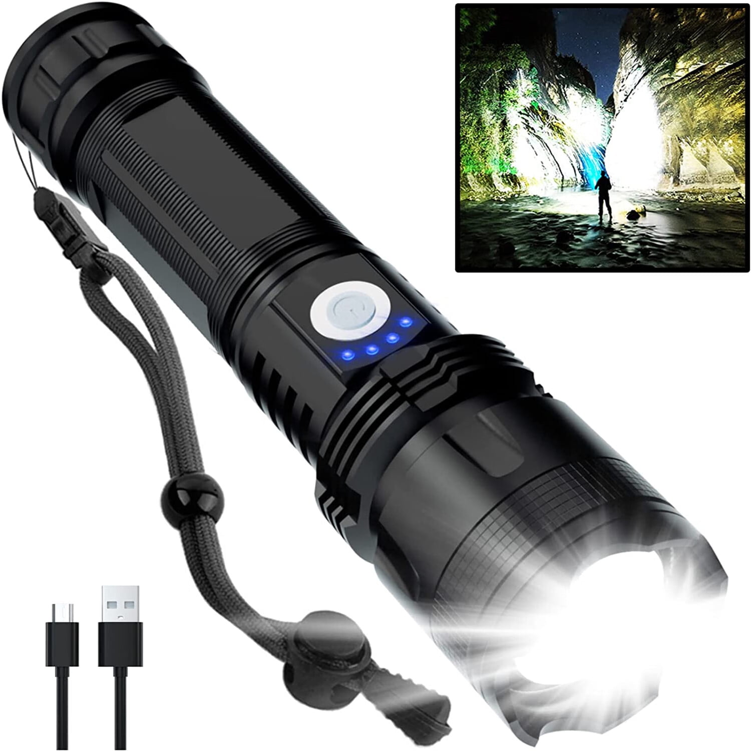 ZOUYUE Rechargeable 1000000 Lumens Flashlight, Waterproof, Zoomable ...