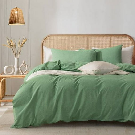 ZOVAN King Size Duvet Cover Set, 100% Washed Cotton, Super Soft ...