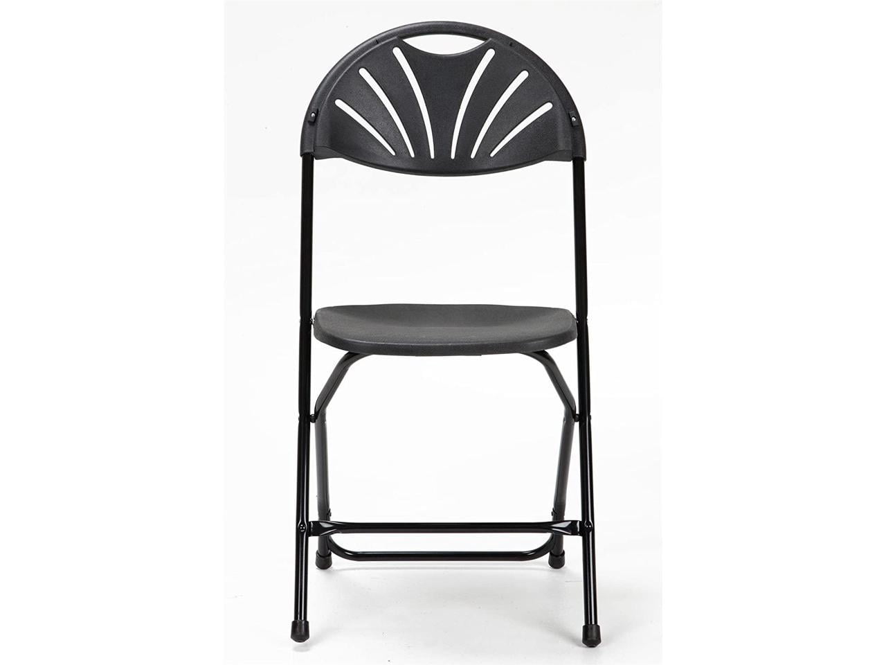 ZOWN Premium Commercial Fan Back Banquet Folding Chair, Black, 8 Pack ...
