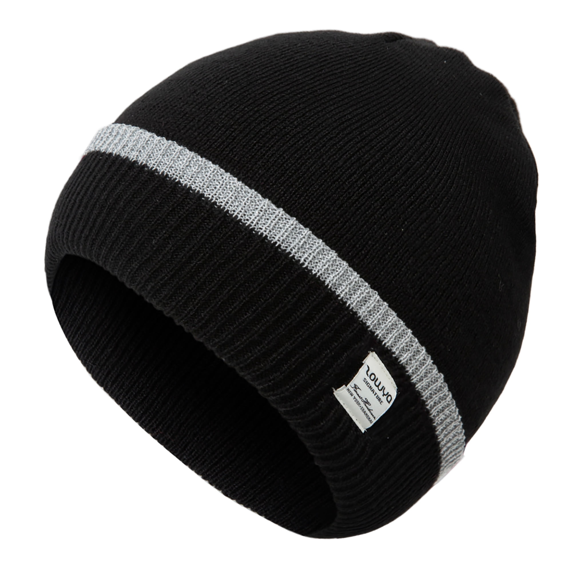 ZOWYA Knit Rib Cuff Beanie for Men and Women – Knit Hat Skull Ski Cap ...