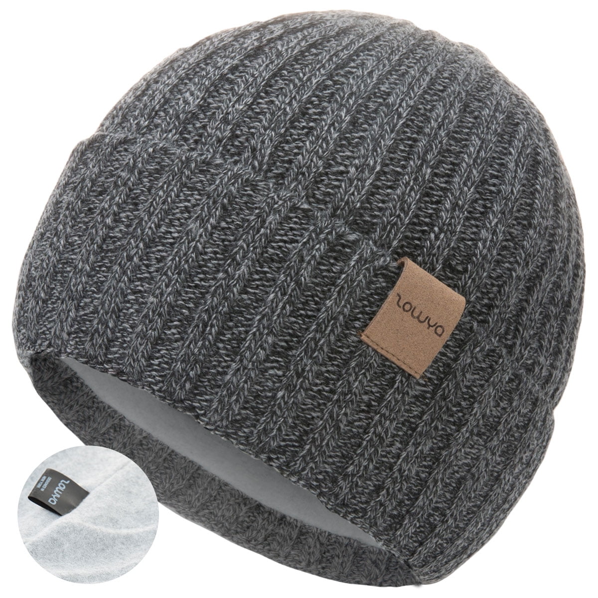 ZOWYA HEADWEAR: Thick Knit Winter Beanie with Thermal Lining for Men ...