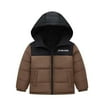 HILEELANG Little Boy Winter Hodded Puffer Color-Block Jackets Coats Light Weight Outerwear ...