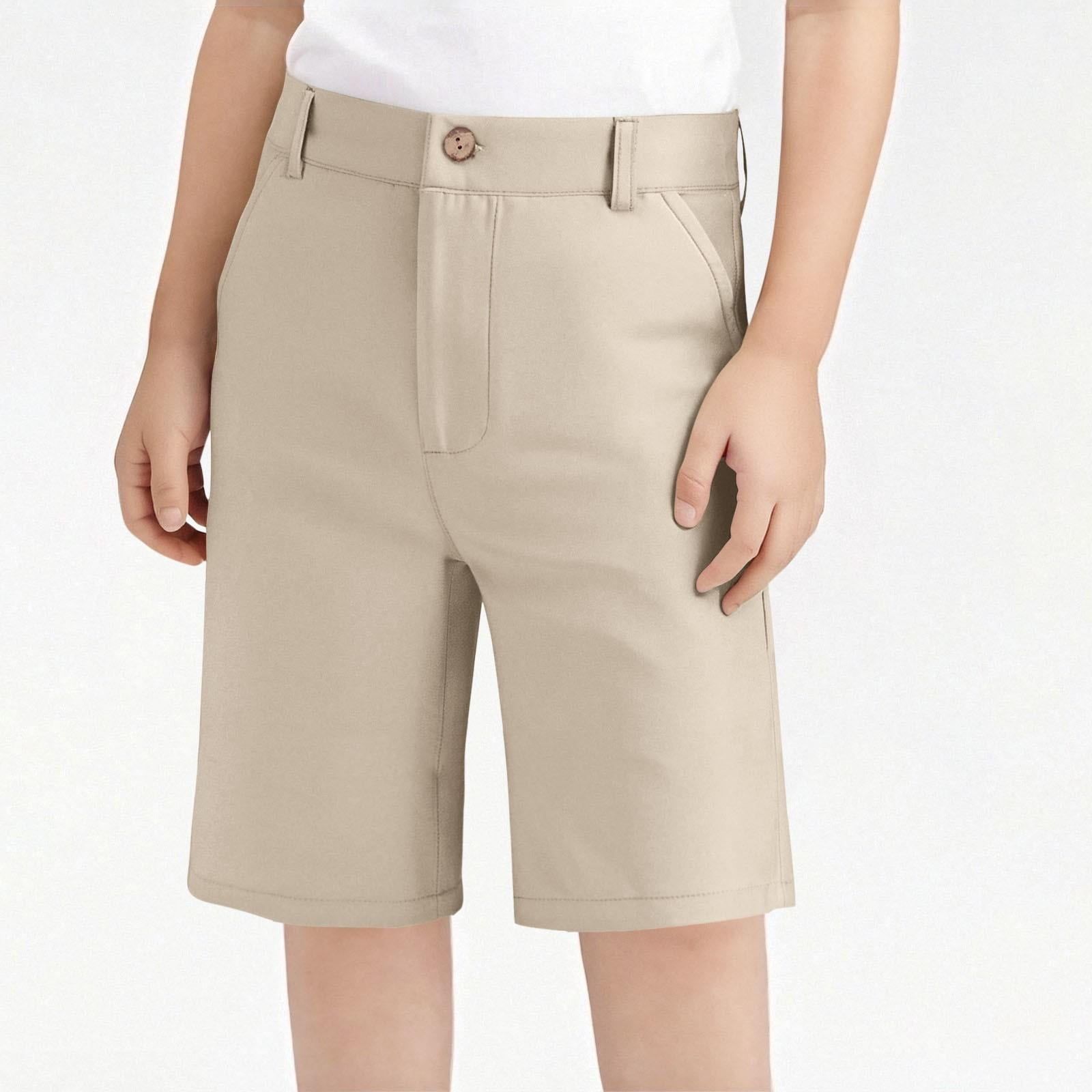 ZOYOEN Girls Chino Shorts with Pockets- Pull On Casual Knee Length ...