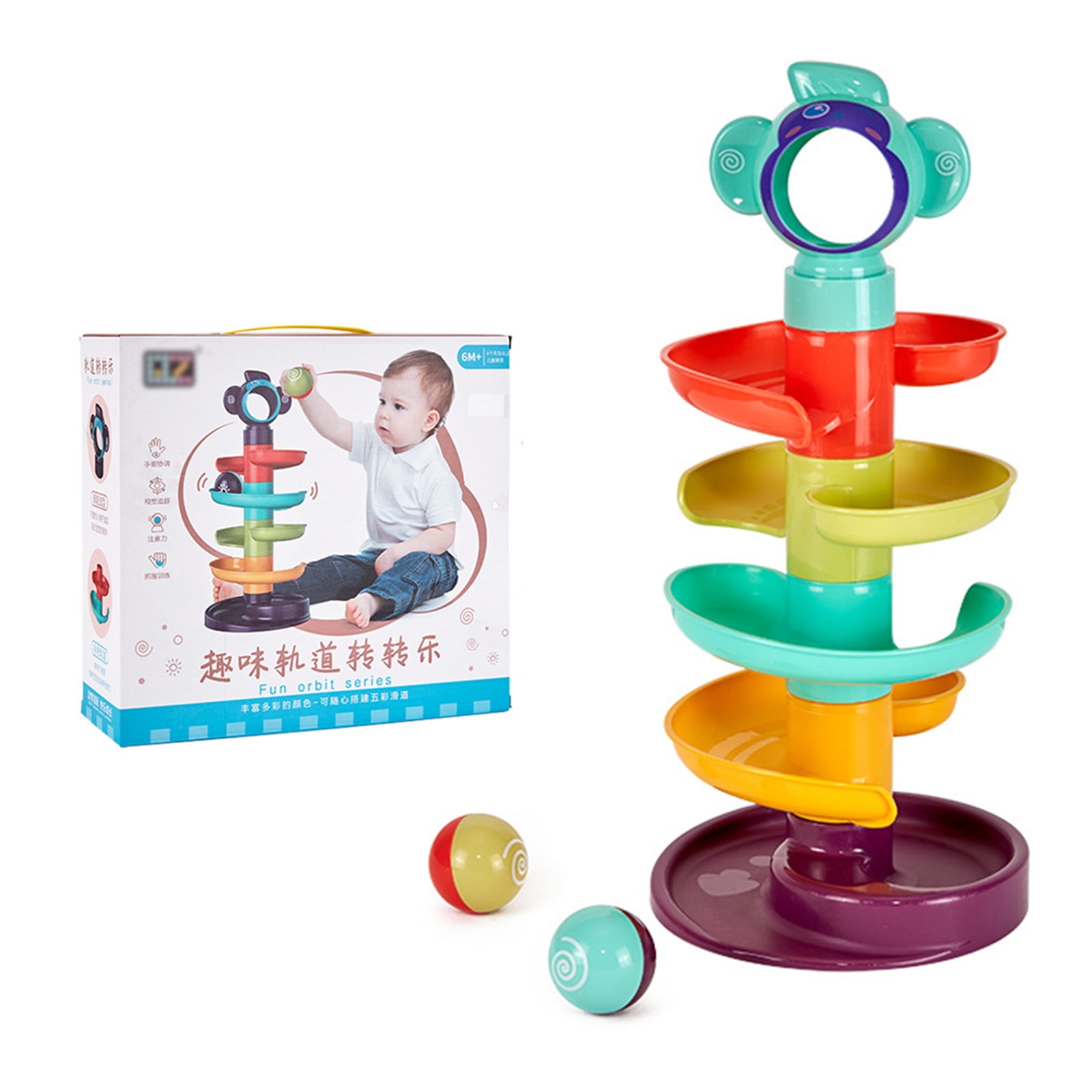 ZOYONE Swirling Tower for Toddlers with Balls Ramp Whirling Stack Toss ...