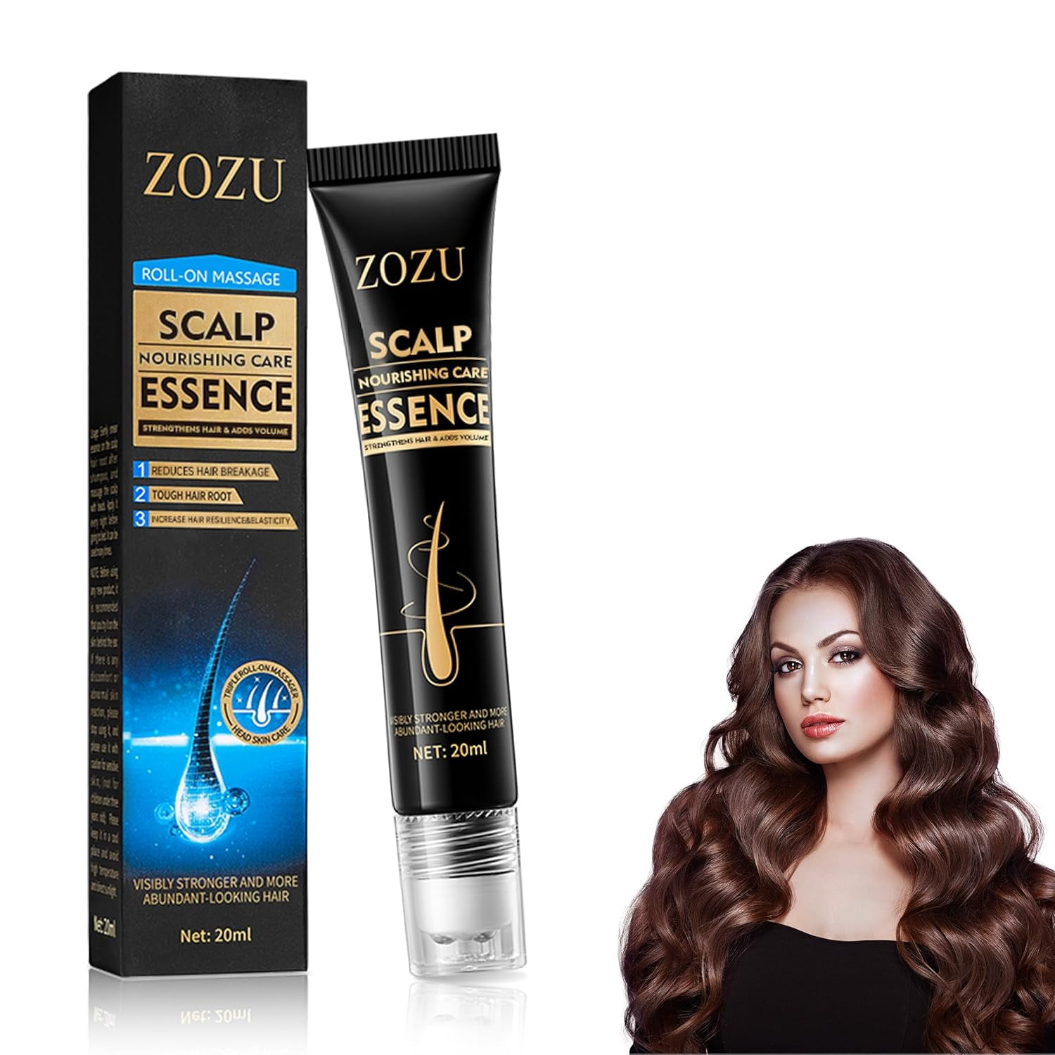 ZOZU Scalp Care Rollerball Serum 20ml - Botanical Herbal Essence for ...