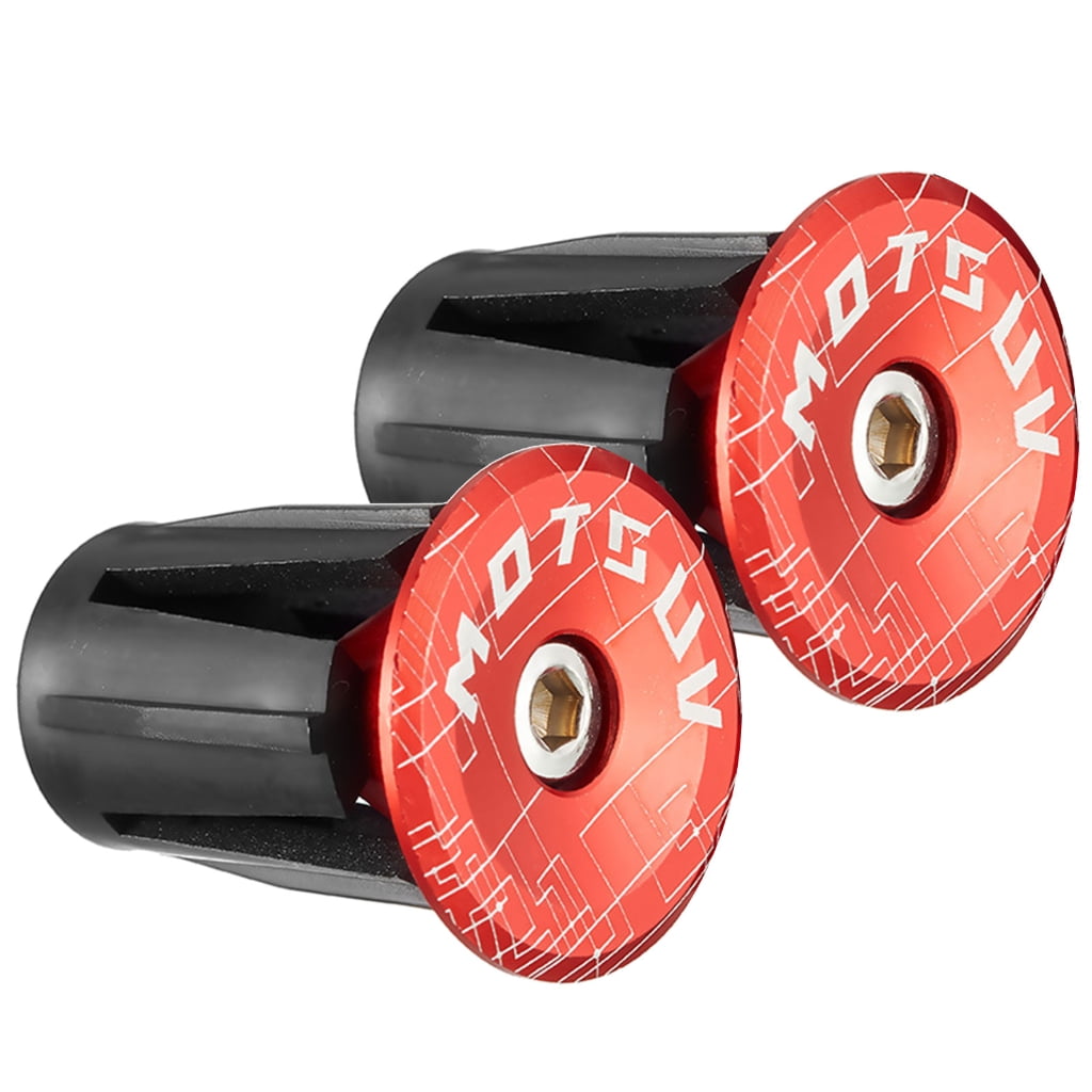 ZPAQI 1 Pair Bicycles Handle End Caps Handlebars Grip End Plug Aluminum ...