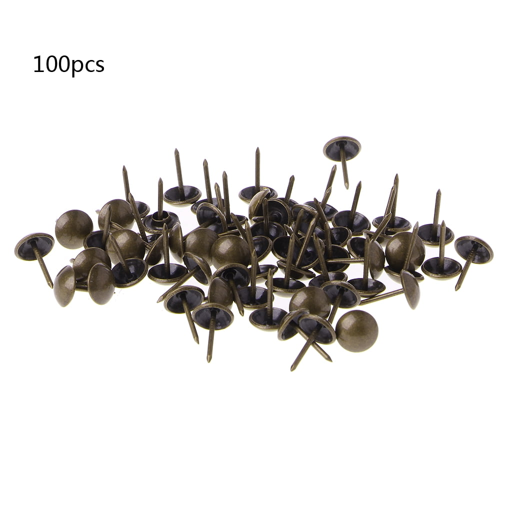 ZPAQI 100 Pieces Antique Upholstery Nails Round Decorative Tacks Metal ...