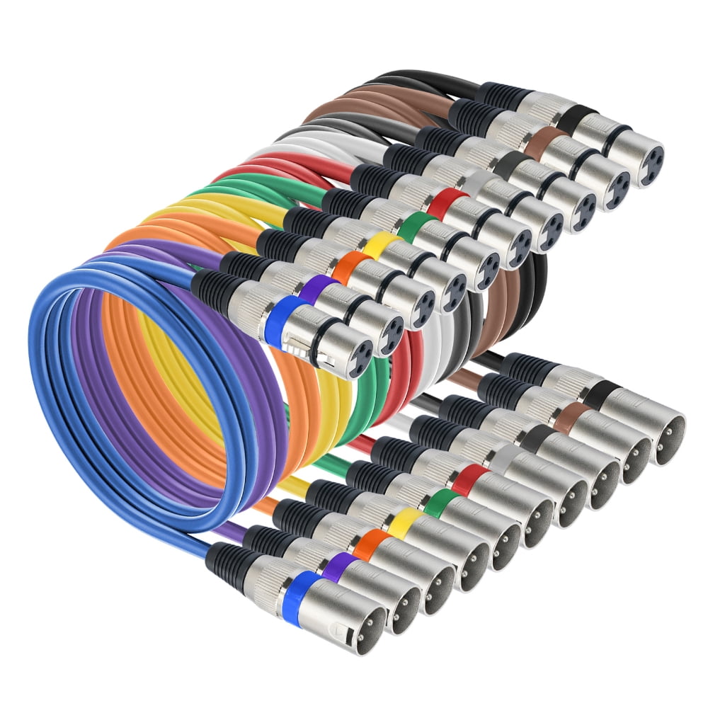 ZPAQI 10Pcs/set 1m Kanon Cable Male to Female 3Pin AUX Cable Auditory ...