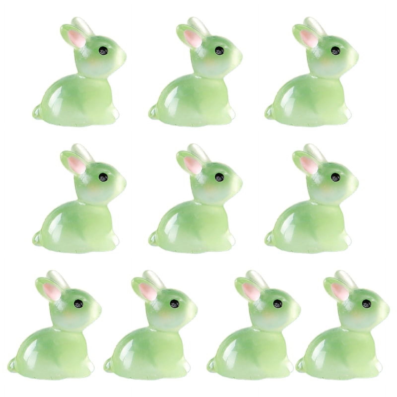 ZPAQI 10pcs Cute Luminous Rabbits Figurines Glowing in the Dark Easter ...