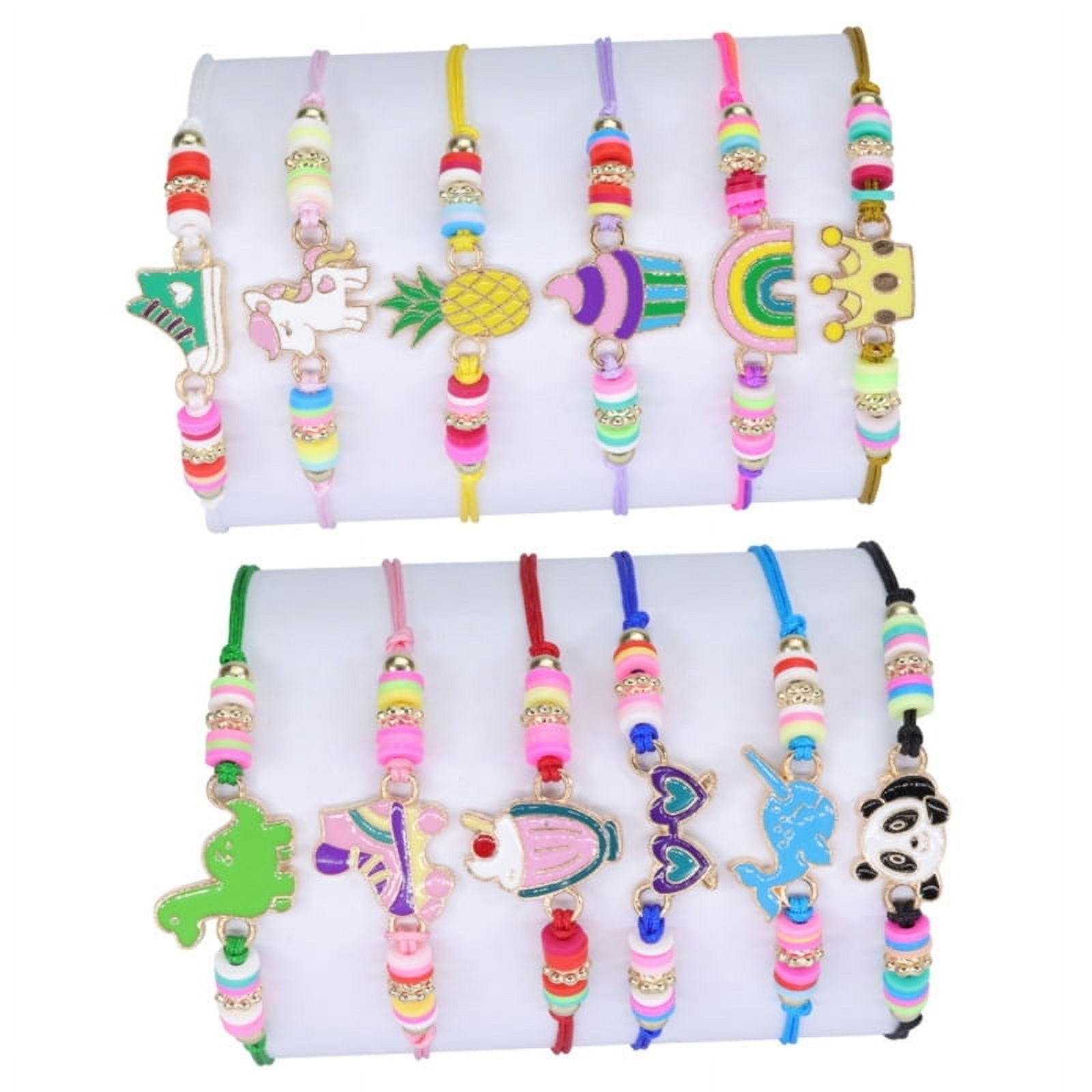 ZPAQI 12 Pcs Adjustable Kids Woven Bracelets Jewelry for Fairy Party ...