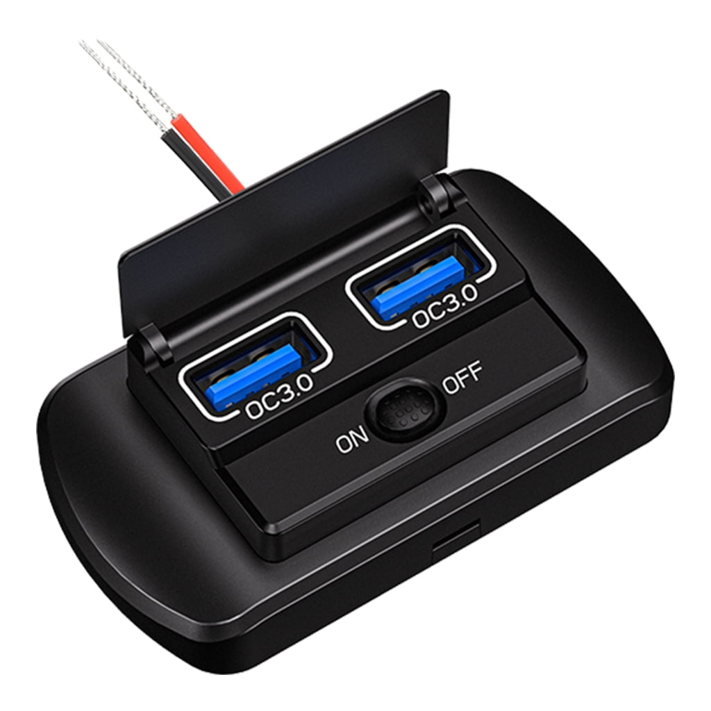 ZPAQI 12V USB Car Charger Panel Wall Mount Double USB/USB C Port Car ...