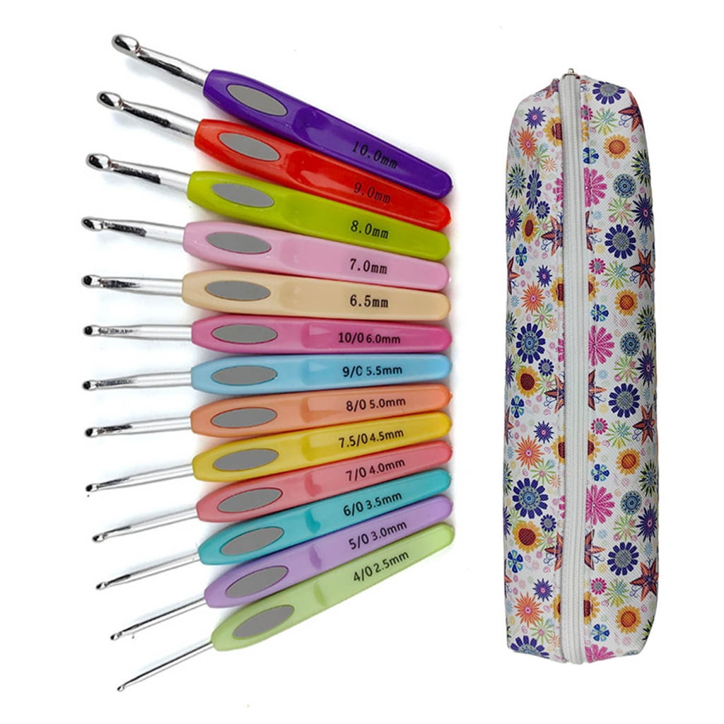 ZPAQI 13Pcs Crochet Hook, Metal Crochet Needle for Crocheting with ...