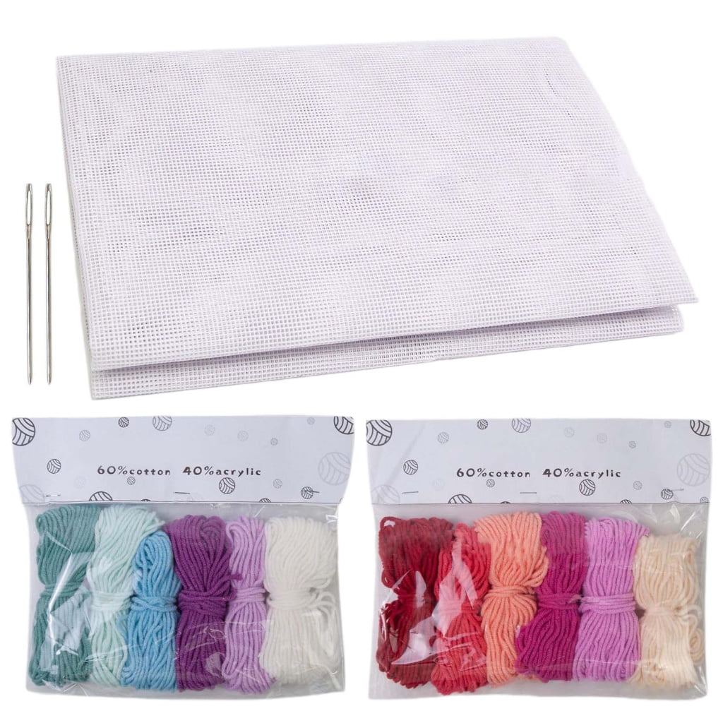 ZPAQI 14CT Needlepoint Set Canvas Sheets Practical Needle Point Canvas ...
