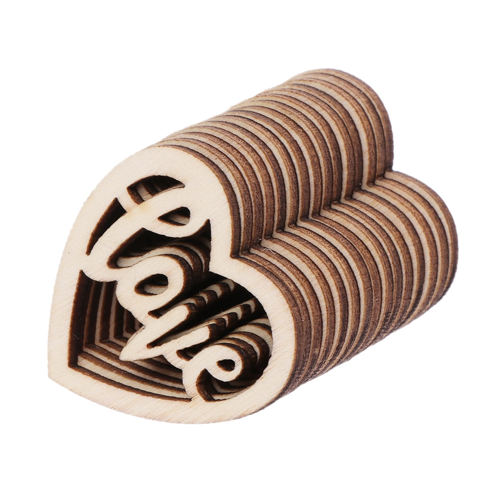 ZPAQI 15Pcs Wooden Love Table Confetti Scatter Vintage Rustic Wedding ...