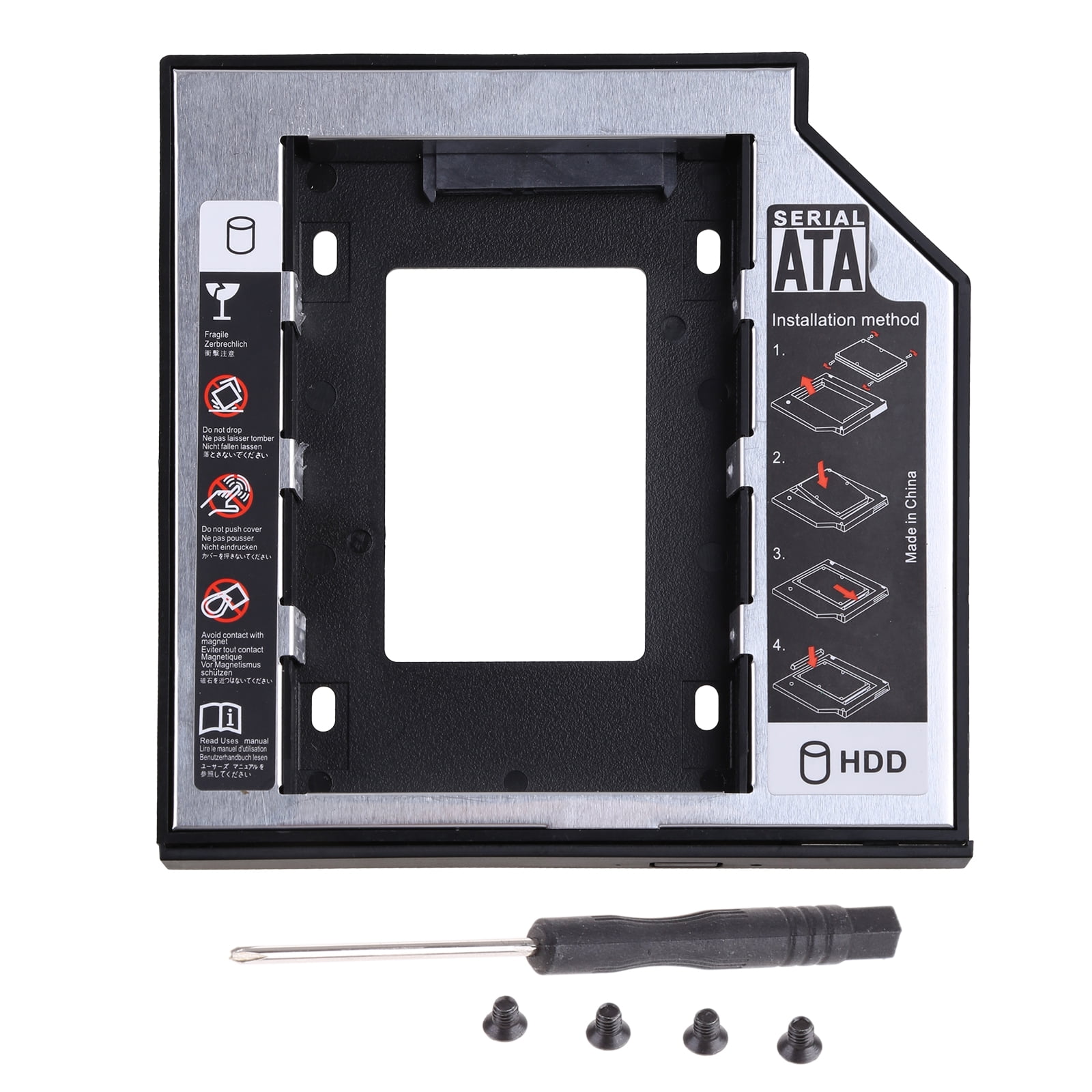 ZPAQI 2.5" 2nd SSD HDD Hard Disk Driver Bay External 12.7mm Caddy Sata ...