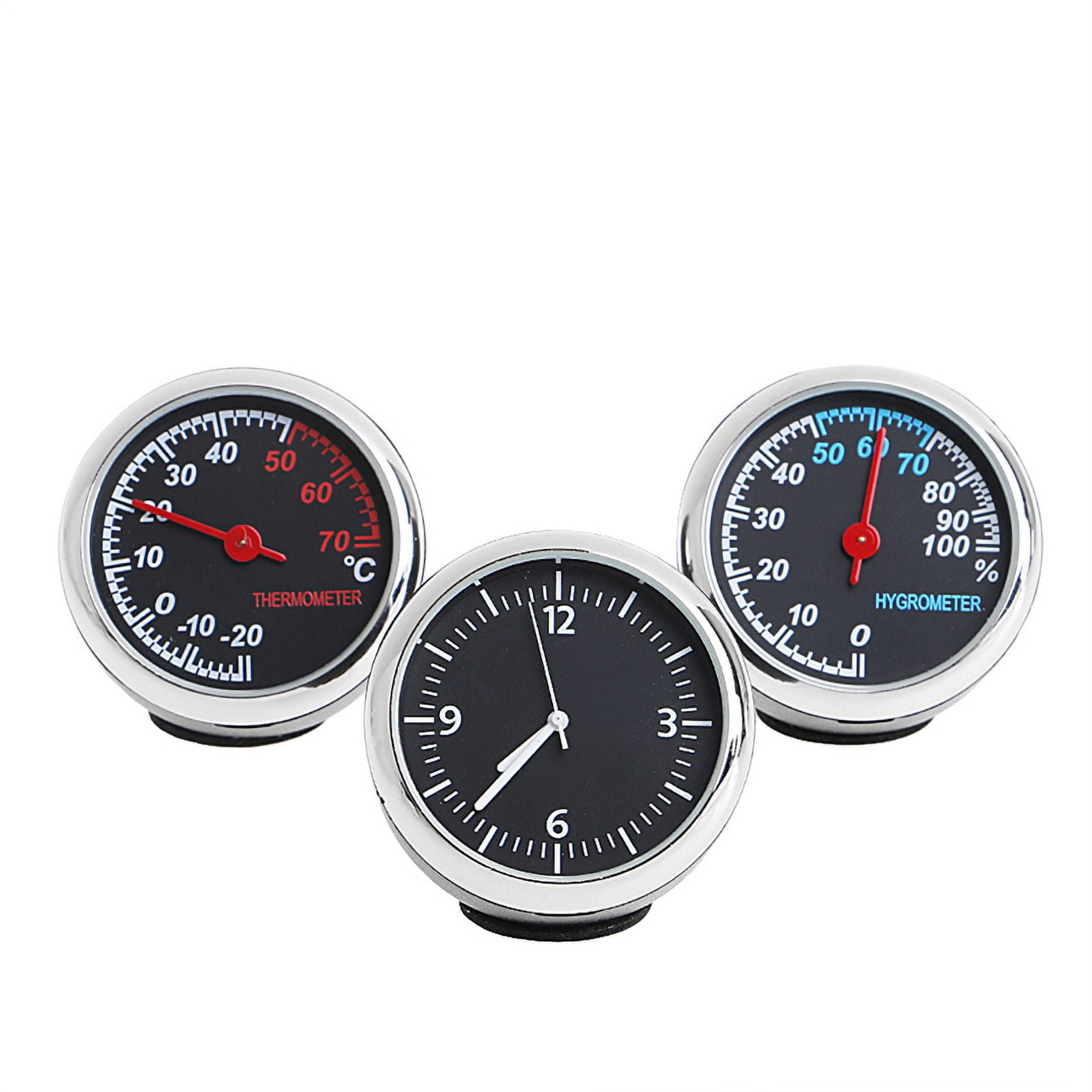 ZPAQI 3Pcs Car 4cm Quartz Hygrometer for Time Clock Temperature ...