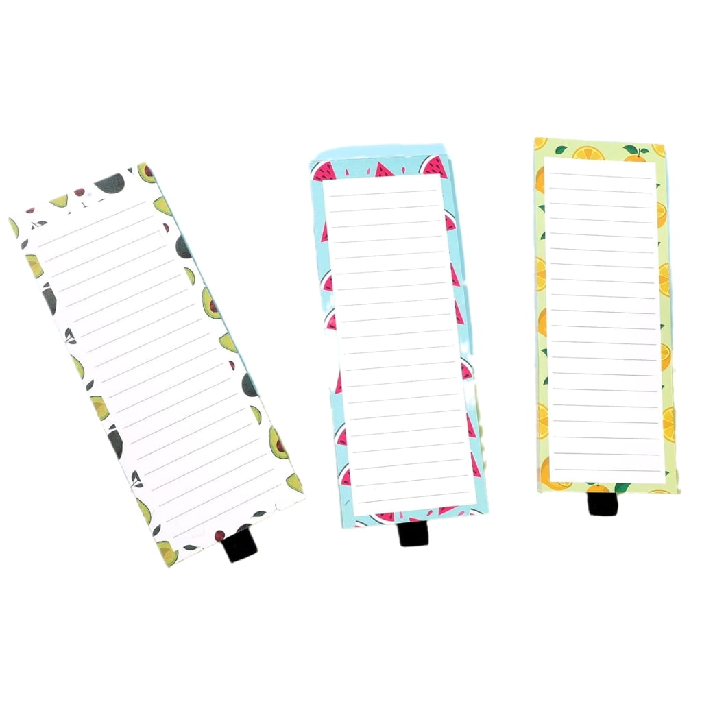 ZPAQI 3x8Inch Magnetic Notepads, Kitchen Fridge Memopad Fruit Print ...