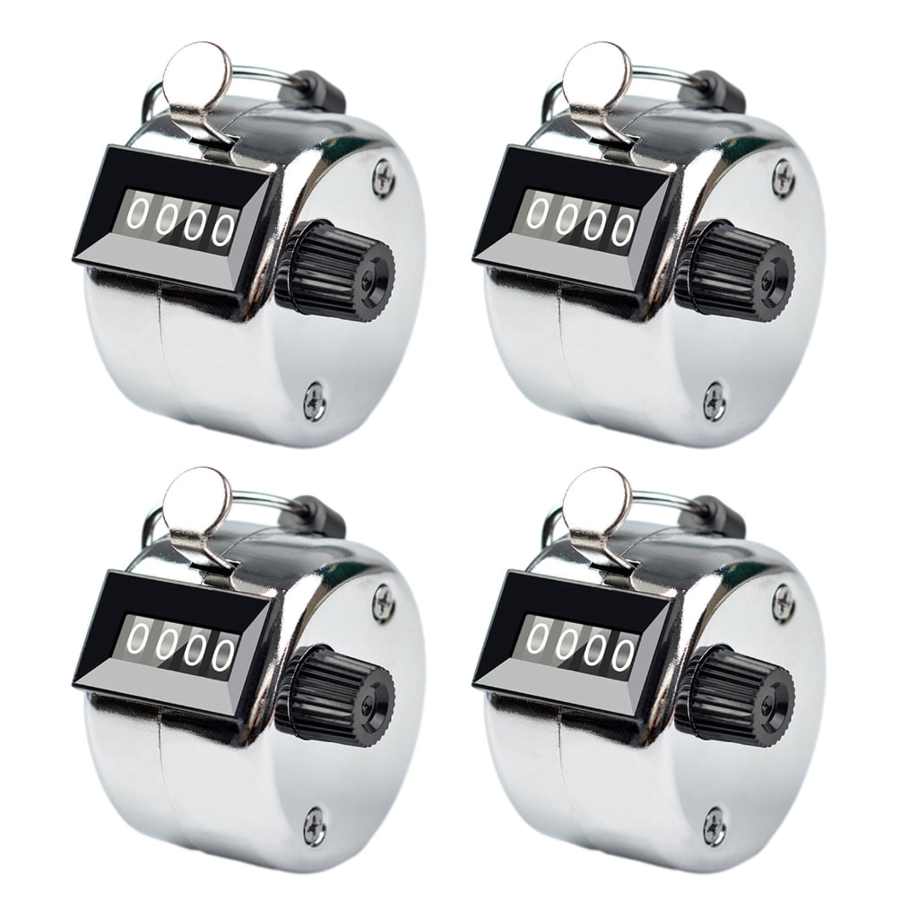 ZPAQI 4-Digits Hand Mechanical Counters Clickers Pitch Counter Hand ...