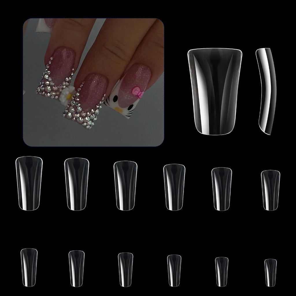 ZPAQI 504x Duck Nail Tips Clear Nail Tips Curved Nail Tips Press on ...